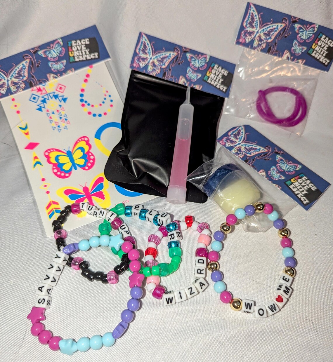 EDM Rave Goody Bag: Kandi Bracelets, Glow Sticks & Tattoos - Etsy