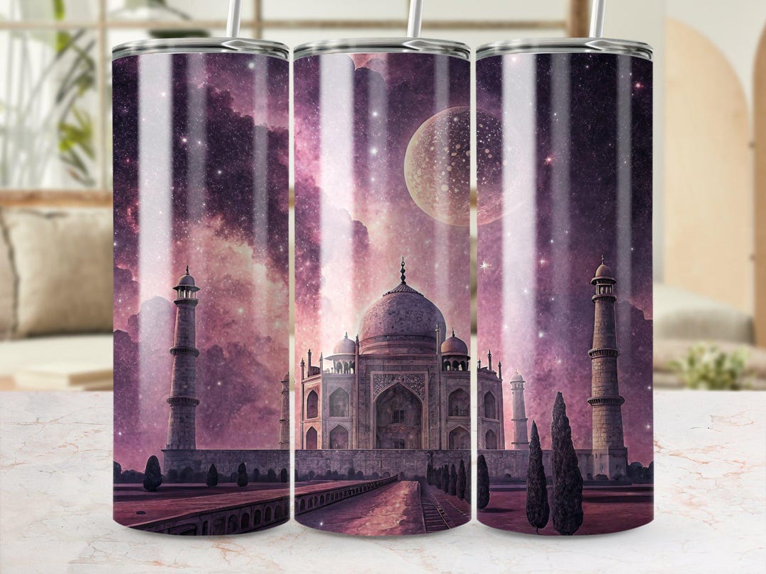 Taj Mahal Seamless Digital Tumbler Wraps, World Monuments PNG Files ...