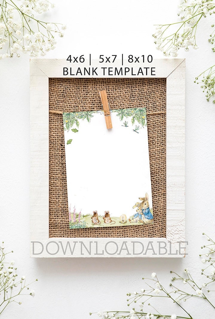 DOWNLOADABLE Peter Rabbit Blank Template | Instant Download | 8x10 ...