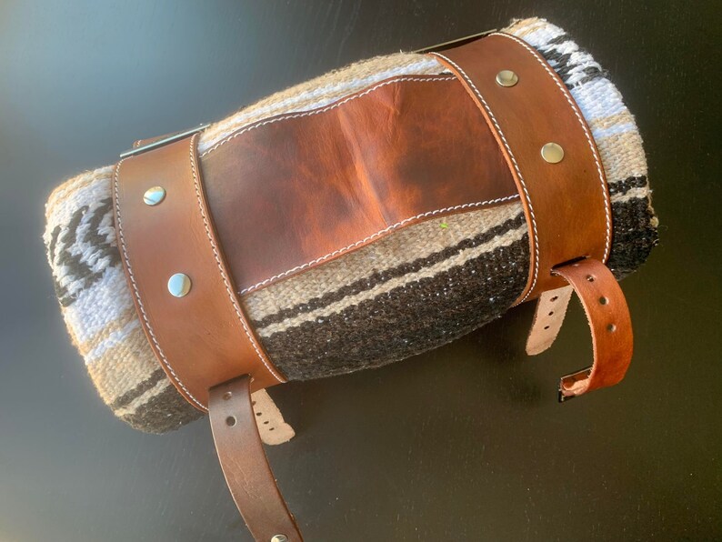 La Rosa Design Mexican Serape With Exclusive La Rosa Design Leather ...