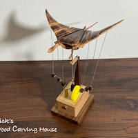 Flying Manta Ray Automata | Wooden Kinetic Sculpture | Mechanical Manta ...