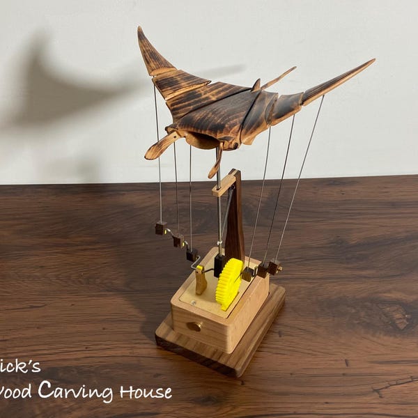 Wooden Manta Ray Automata - Etsy