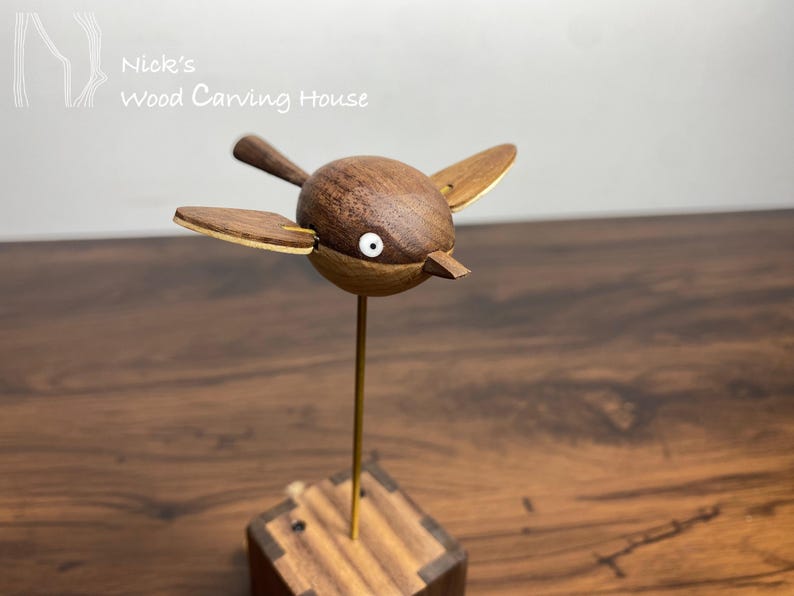 Handmade Wooden Chubby Bird Automata | Kinetic Desk Toy | Fat Bird ...