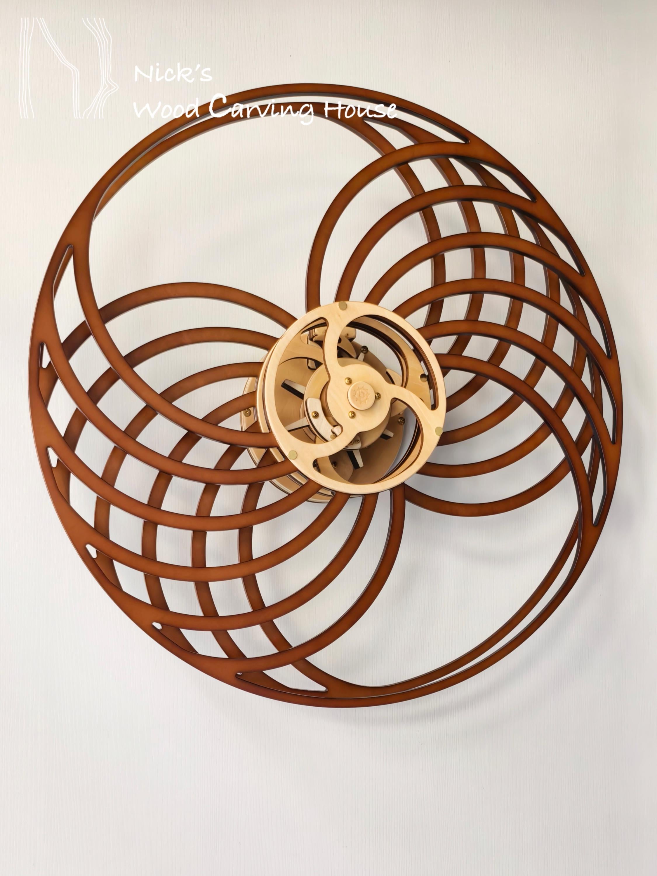Wooden Kinetic Sculpture 'intertwine', Kinetic Home Decor, Kinetic Wall ...