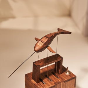 Wooden Whale Automata | Handmade Narwhal Music Box | Handcrafted ...