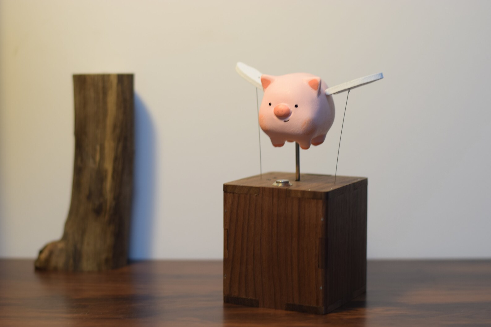 Wooden Flying Piggy, Automata Piggy, Music Box, Wooden Mechanical Pig ...