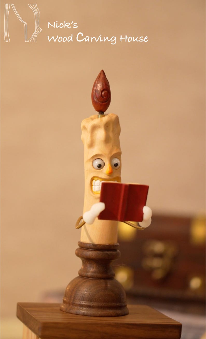 Handmade Wooden Candle Automaton | the Candle Reader Kinetic Sculpture ...