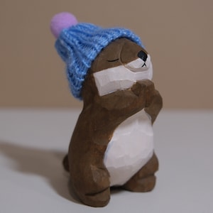 Blessing Praying Otter Wishing Otter, Wood Figurine,wood Art,wooden ...