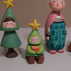 Christmas Elf Set Christmas Gift, Wood Figurine, Wood Carving, Wood Art ...