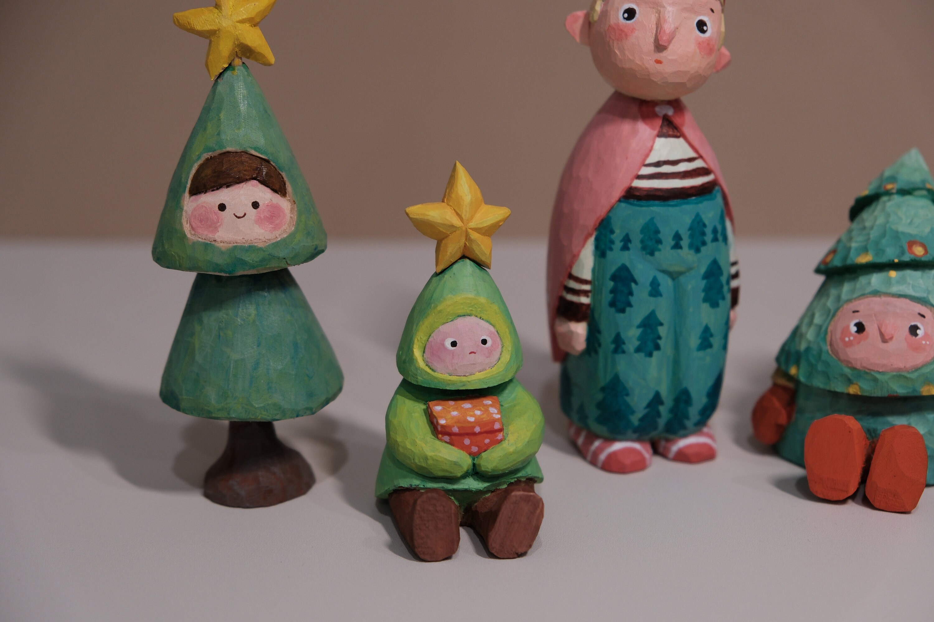 Christmas Elf Set Christmas Gift, Wood Figurine, Wood Carving, Wood Art ...