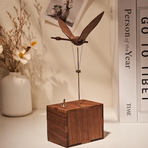 Handcrafted Wood Swan Automata | Kinetic Art Music Box | Home Decor ...