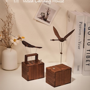 Handcrafted Wood Swan Automata | Kinetic Art Music Box | Home Decor ...