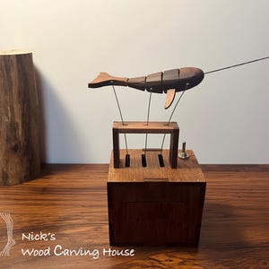 Wooden Whale Automata | Handmade Narwhal Music Box | Handcrafted ...