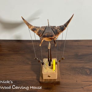 Flying Manta Ray Automata | Wooden Kinetic Sculpture | Mechanical Manta ...