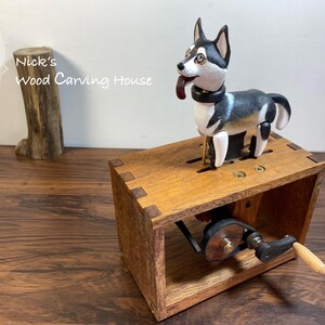 Handcrafted Alaskan Klee Kai Automaton | Woodcarving Dog Lover Gift ...