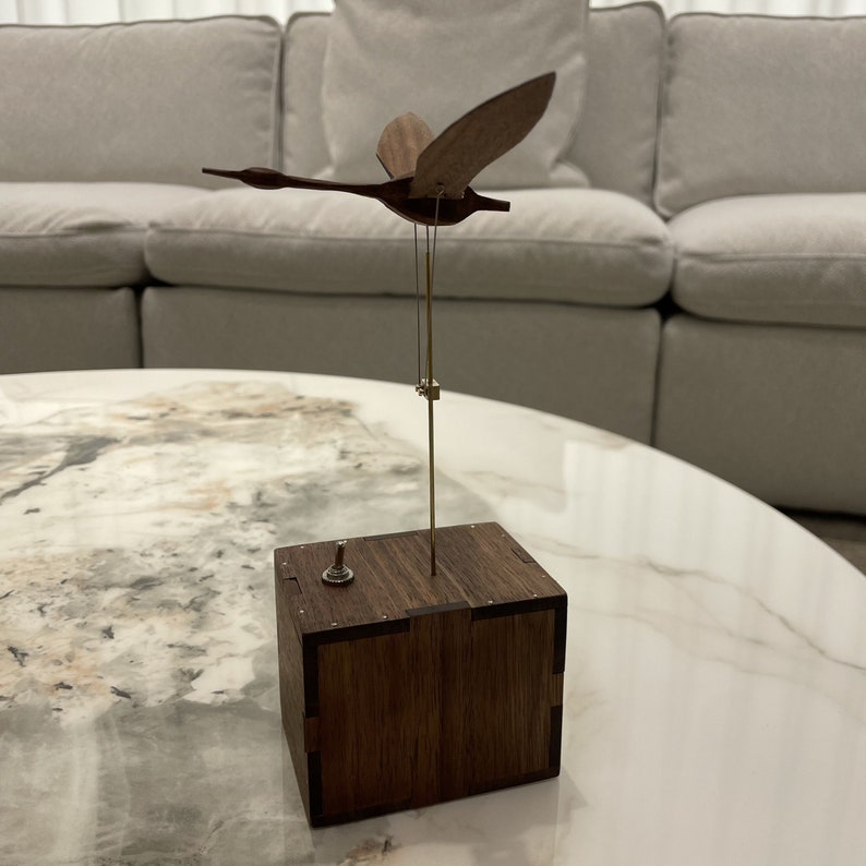 Wooden Swan, Automata Swan, Music Box, Ornament, Bird Figurine, Wood ...