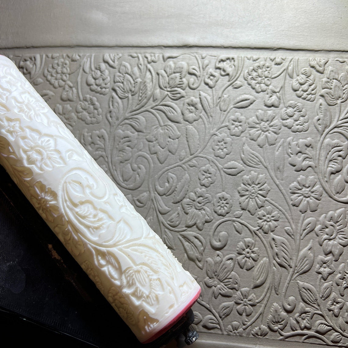 135mm Flora Meadow Clay Pottery Texture Roller - Multi Level Depth and ...
