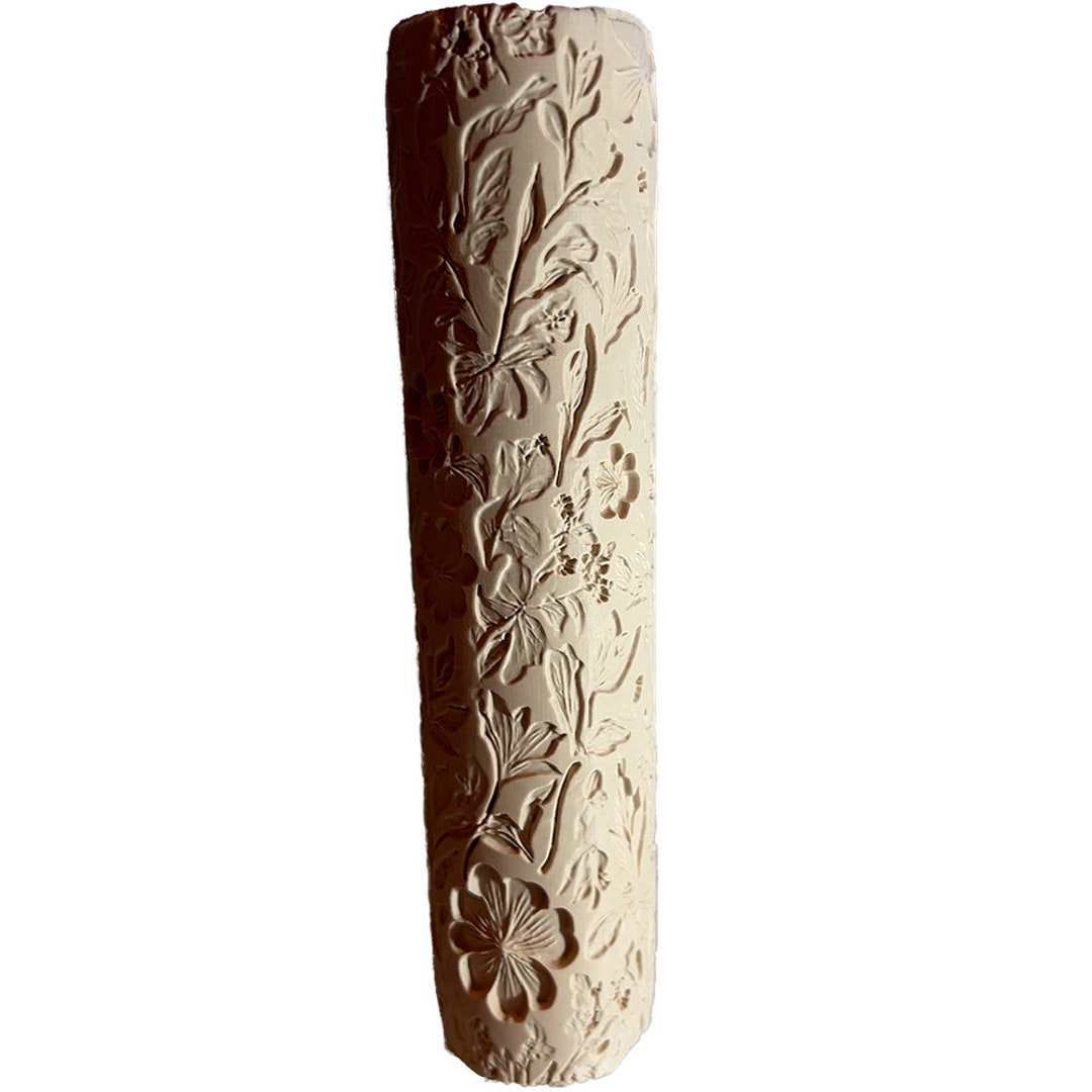 225mm LARGE Flora Meadow2 Clay Pottery Texture Roller - Multi Level ...