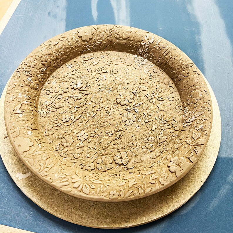 135mm Flora Meadow2 Clay Pottery Texture Roller - Multi Level Depth and ...