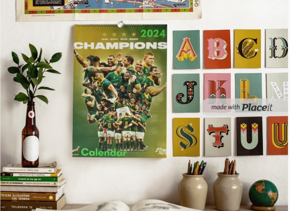 2024 South African springboks Monthly Calendar - Etsy