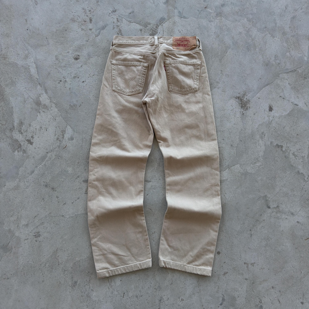Vintage Levi's 501 Original Fit Jeans Beige Tan, Size 30x34 Men’s Women ...