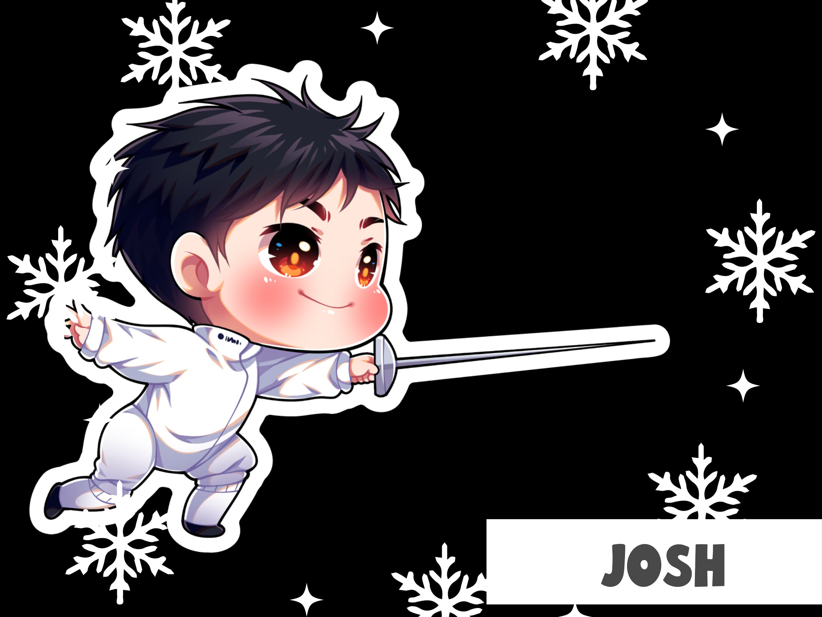 Fencing Sticker Boy and Dog Sticker Fencing Gift Fencer Sticker Epee ...