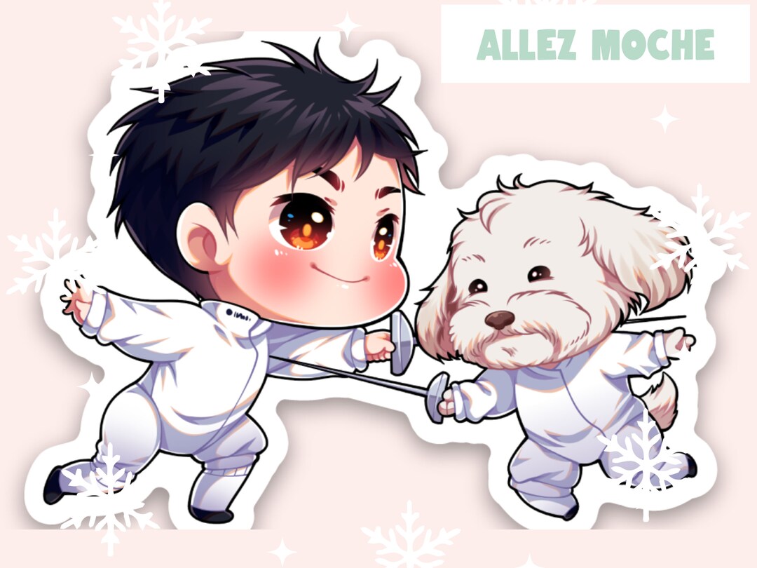 Fencing Sticker | Boy and Dog Sticker | Fencing Gift | Fencer Sticker ...