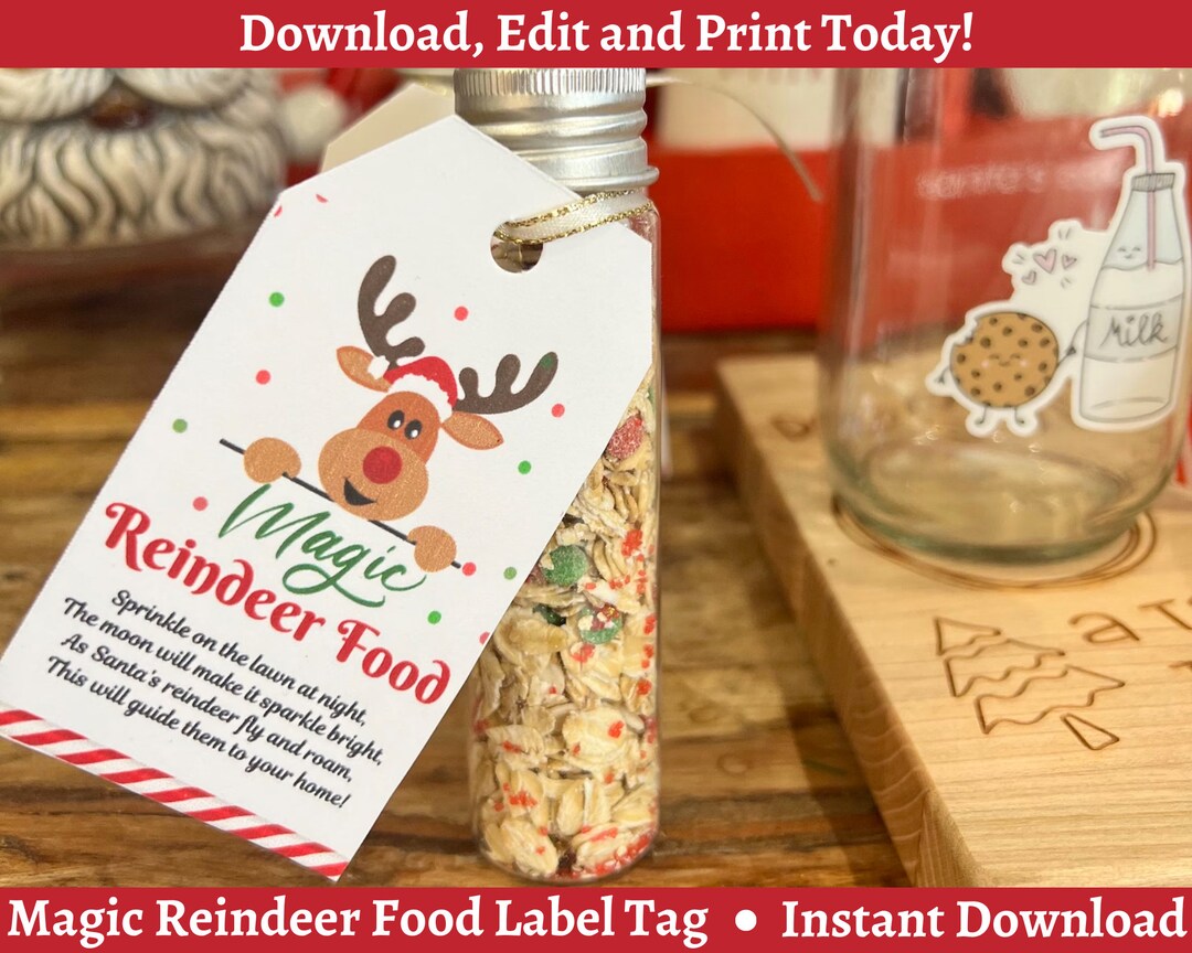Reindeer Food Tag, Christmas Favors, Download Christmas Labels ...