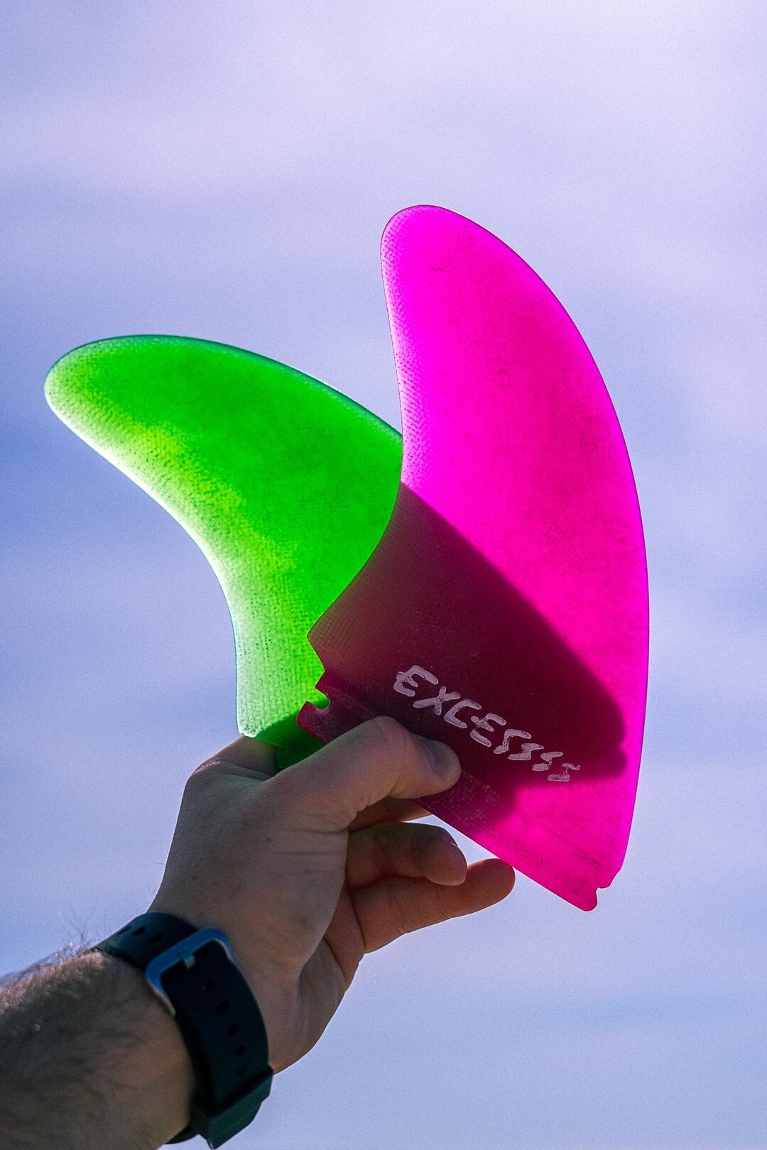 TWIN Box Fins Type FUTURES FINS // Green and Fluorescent Pink - Etsy