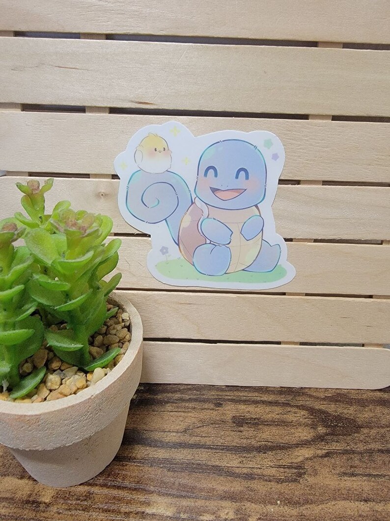 Cute Squirtle Water-proof Vinyl Sticker! - Etsy