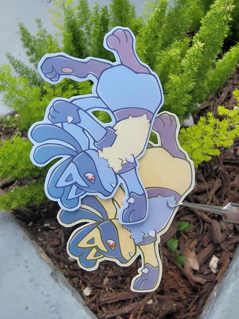 Lucario and Shiny Lucario Vinyl Stickers! - Etsy