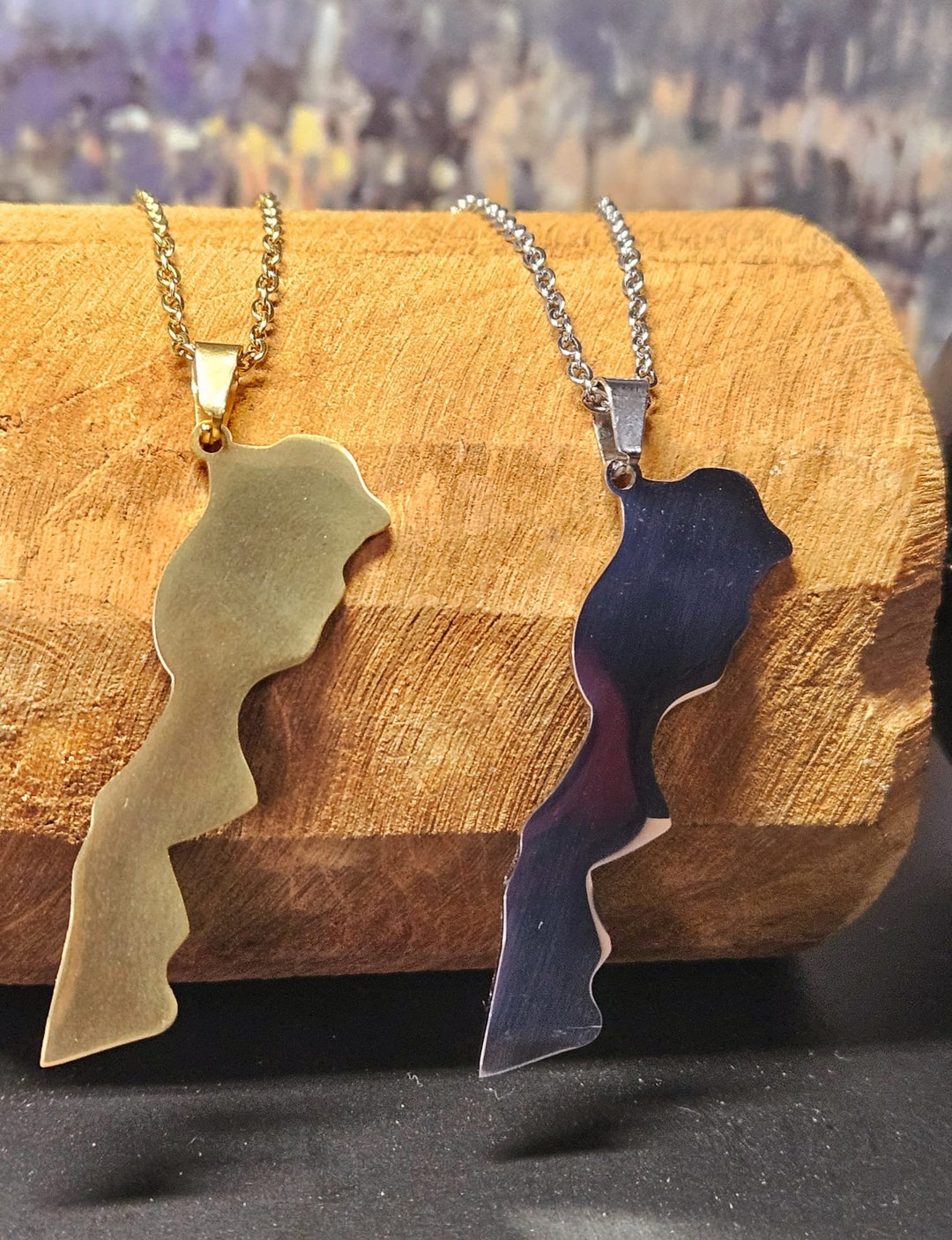 Morocco Necklace Map Country Outline Gold Plated / Silver Unisex ...