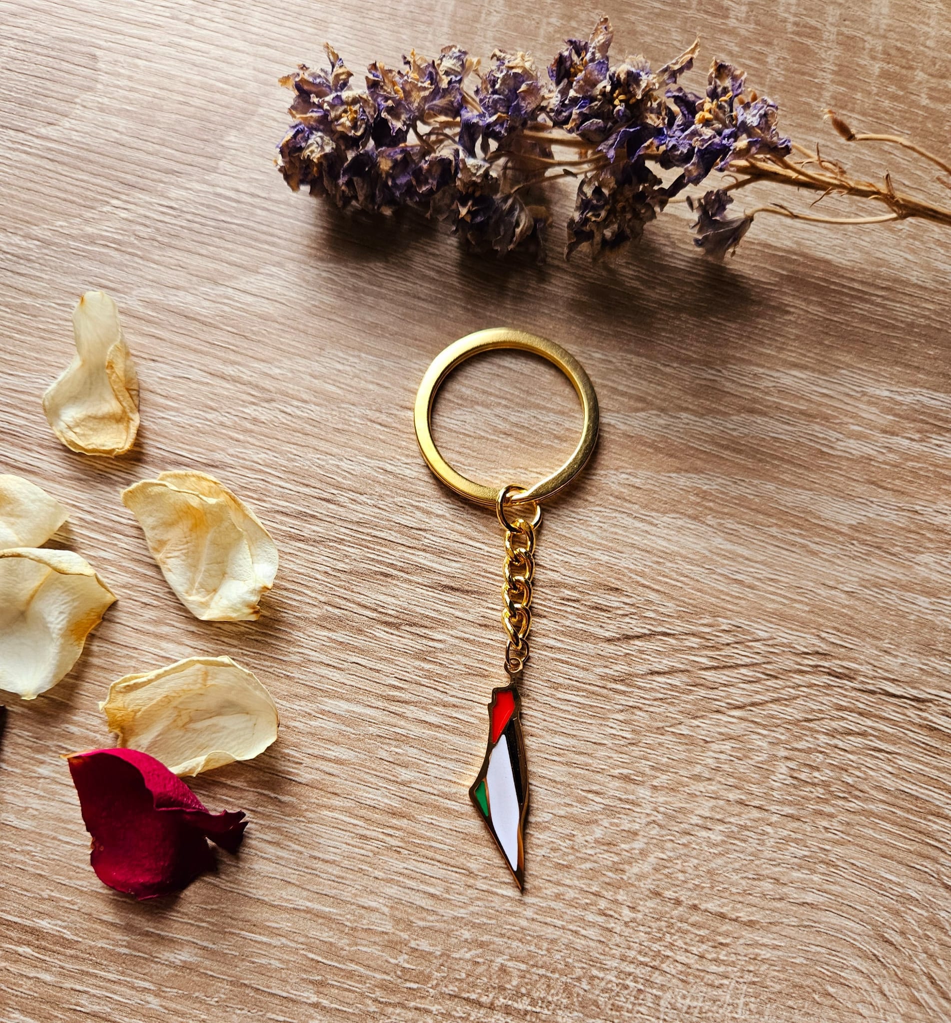 Palestine Key Ring Pendant Country Outline With Flag Gold-plated ...