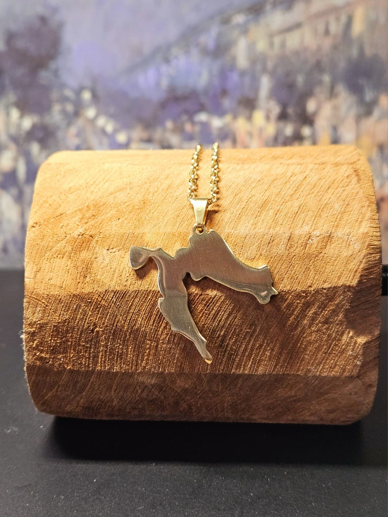 Croatia Necklace Map Country Outline Gold Plated / Silver Unisex ...