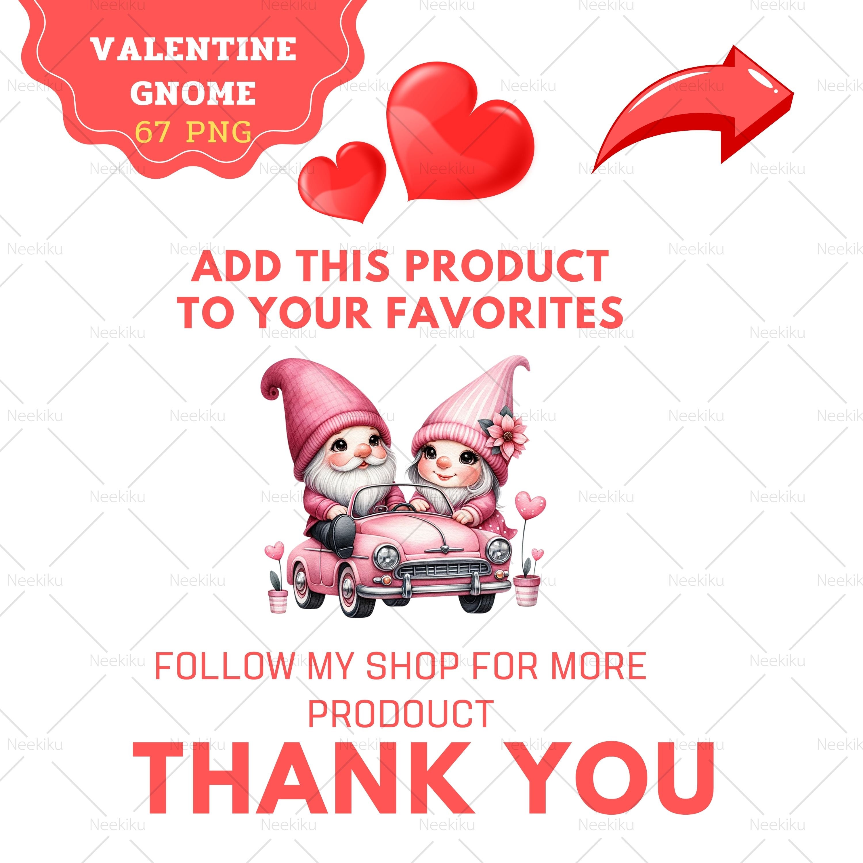 Watercolor Valentines Gnomes Clipart, Gnomes PNG, Valentines Day ...