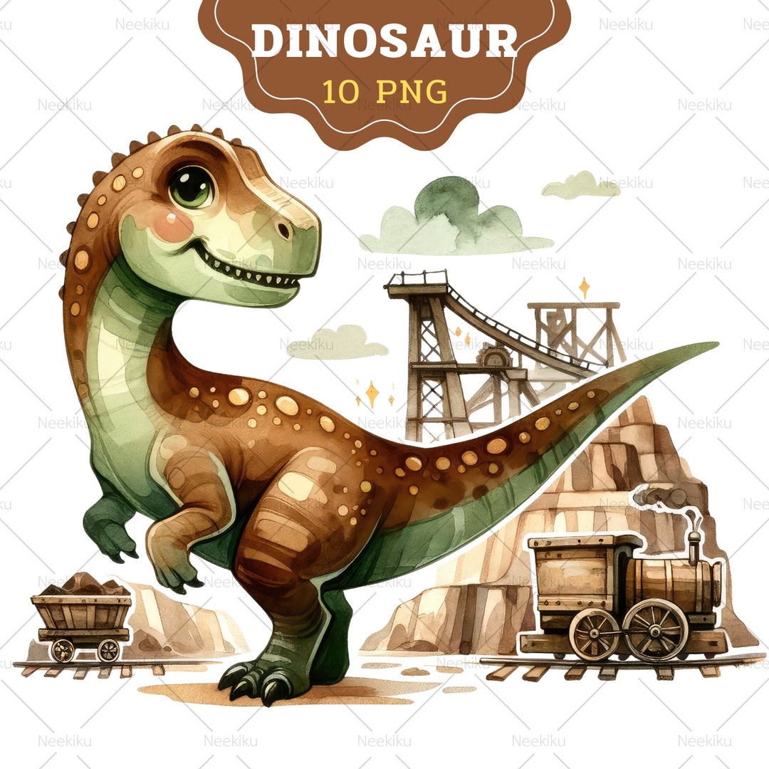 Watercolor Dinosaur Clipart Collection, Dinosaur for Kids, Baby Boy ...