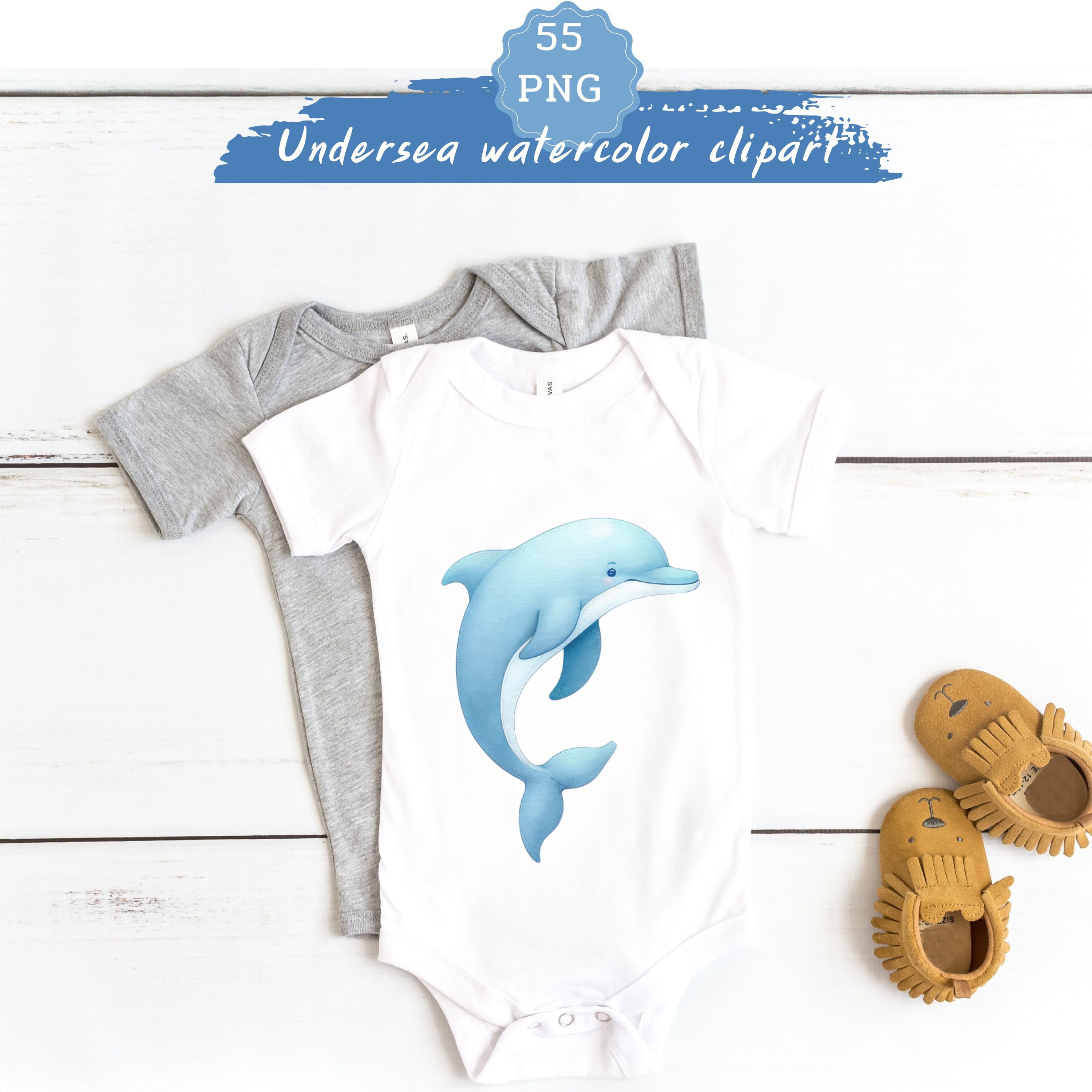 Undersea Watercolor Clipart, Nursery Decor, Baby Wall Art, Cute Ocean ...