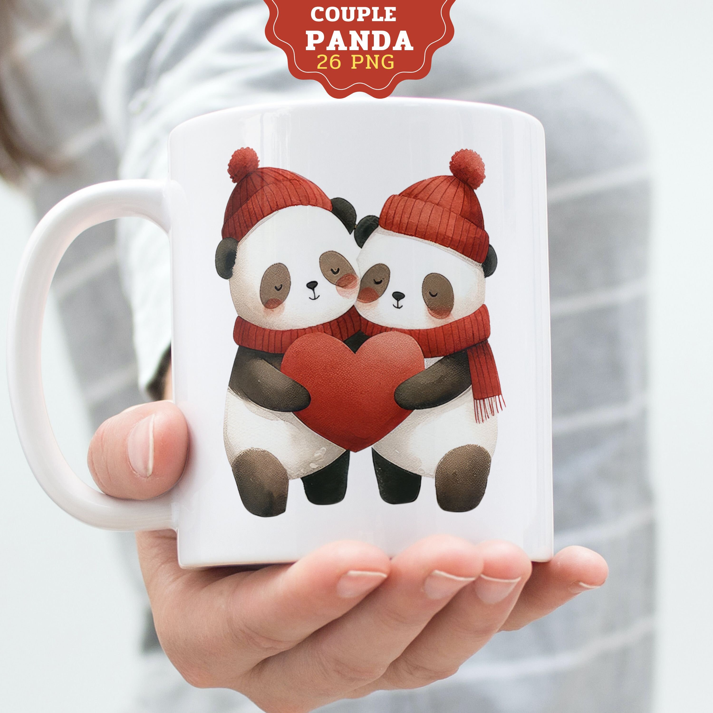 Valentine Cute Panda Clipart, Valentine Panda Clipart, Love Clipart ...