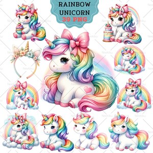 Rainbow Unicorn Clipart, Unicorn PNG, Magic Unicorn PNG, Nursery Art ...