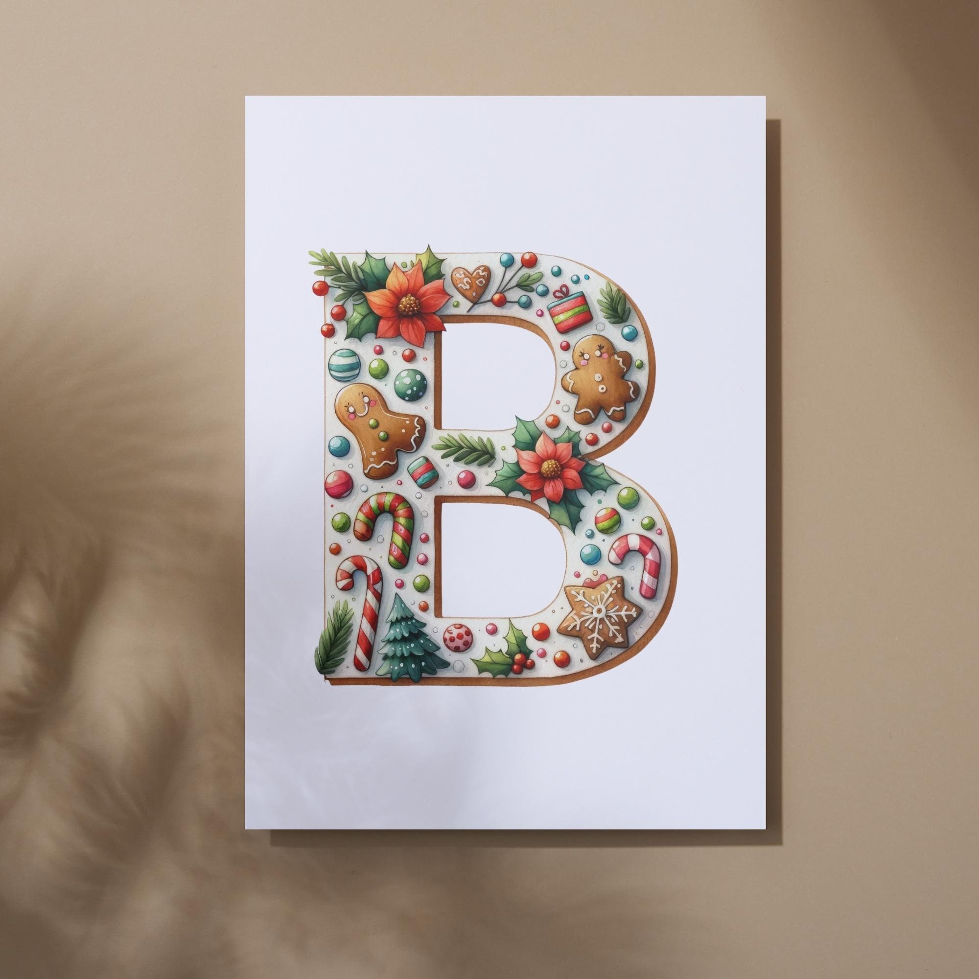 Watercolor Gingerbread Cookie Alphabet Clipart, Christmas Graphics ...