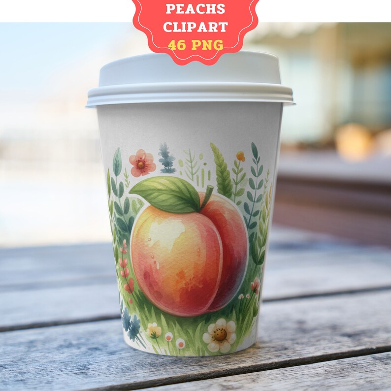 Peach Clipart, DIGITAL DOWNLOAD, Watercolor Peaches, Peach Illustration ...