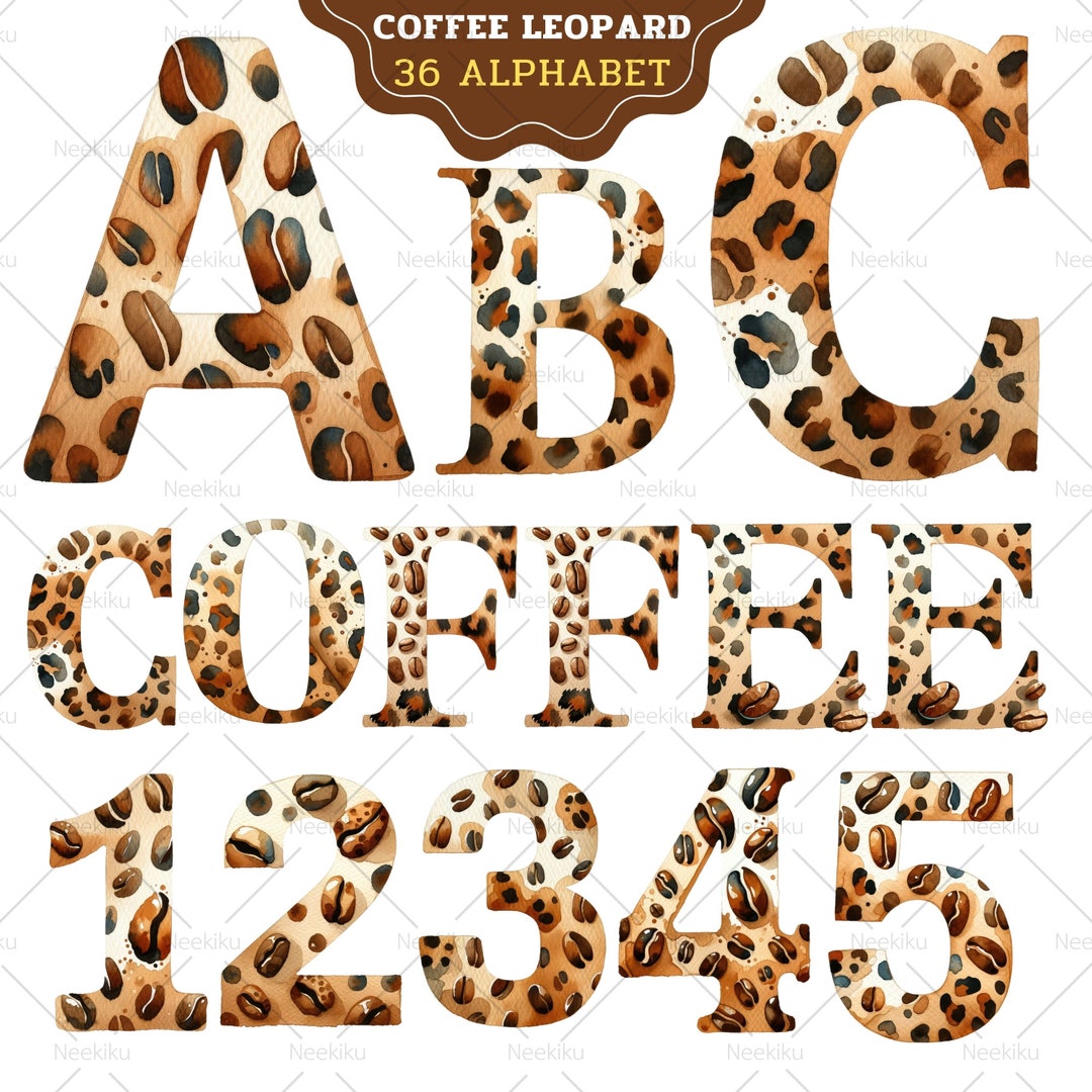 Coffee Alphabet Clipart PNG Sublimation, Coffee Alphabet Watercolor ...