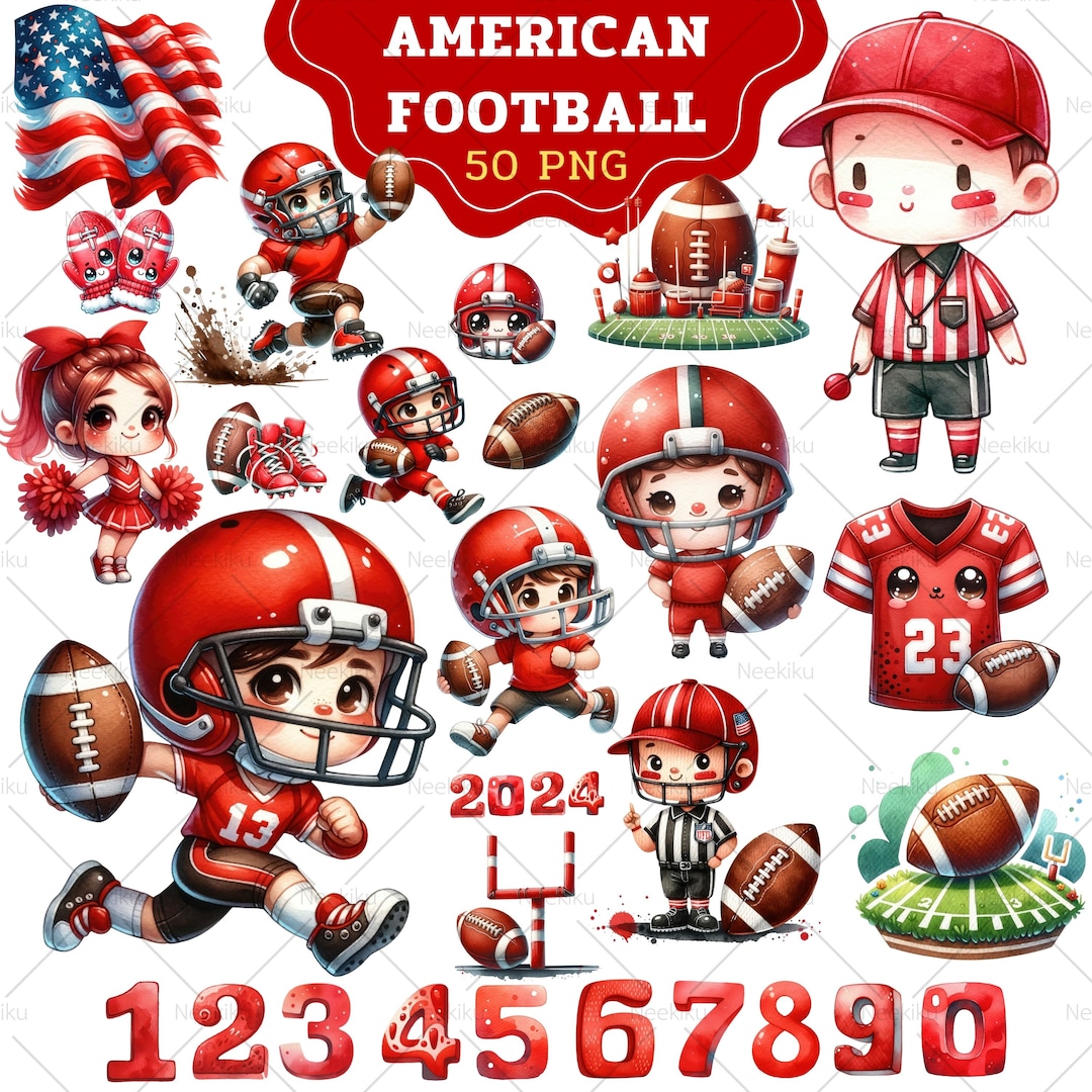 Cute Watercolor American Football Png, Cute Sports Illustrations ...