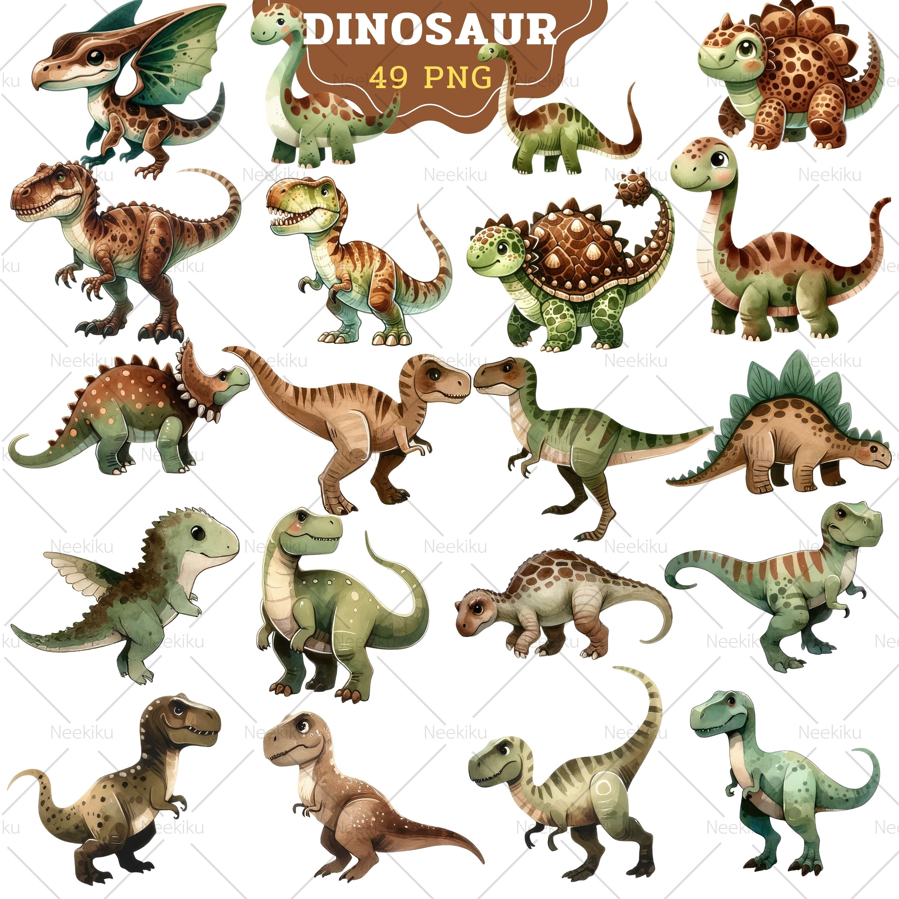 Watercolor Dinosaur Clipart Collection, Nursery Clipart, Baby Boy ...