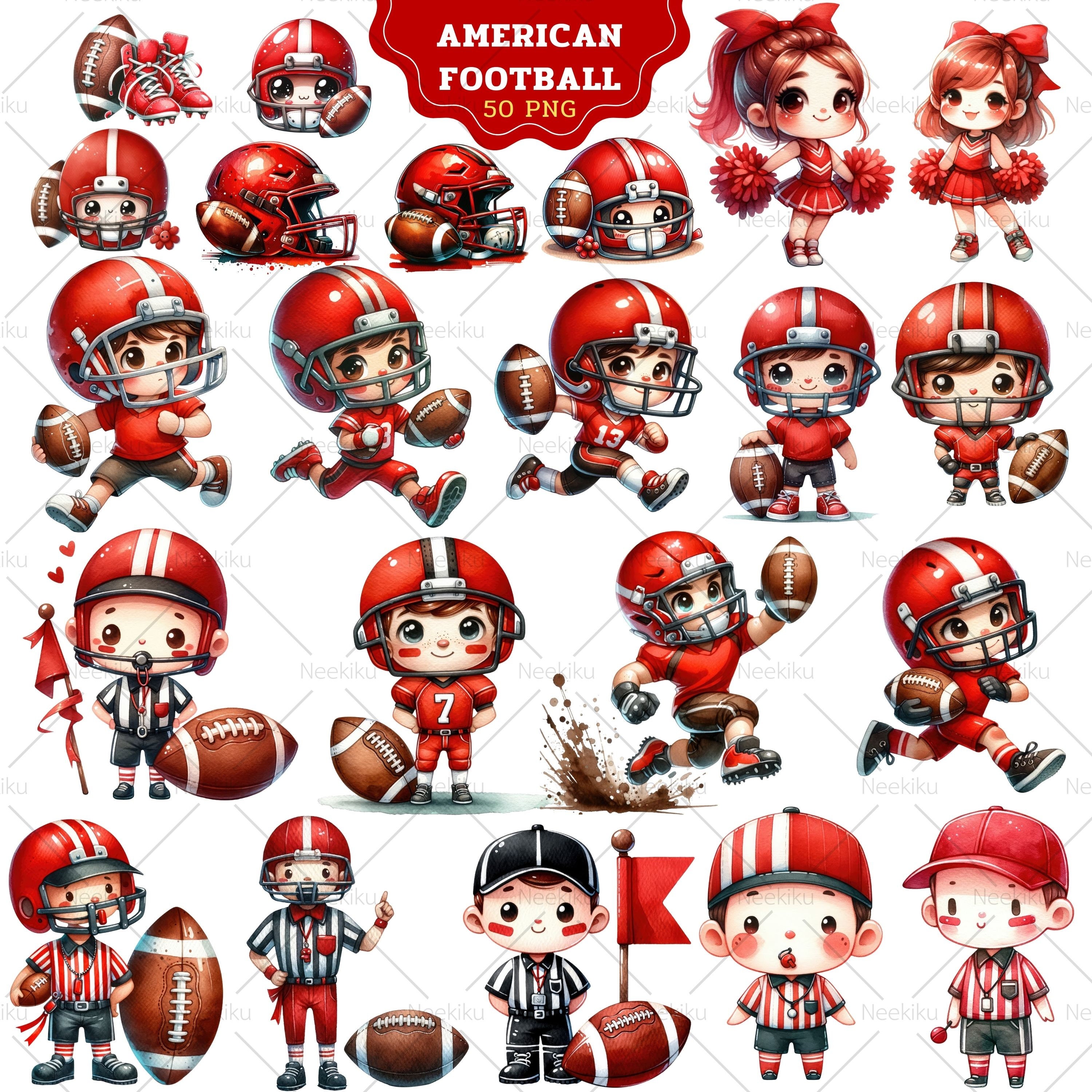 Cute Watercolor American Football Png, Cute Sports Illustrations ...
