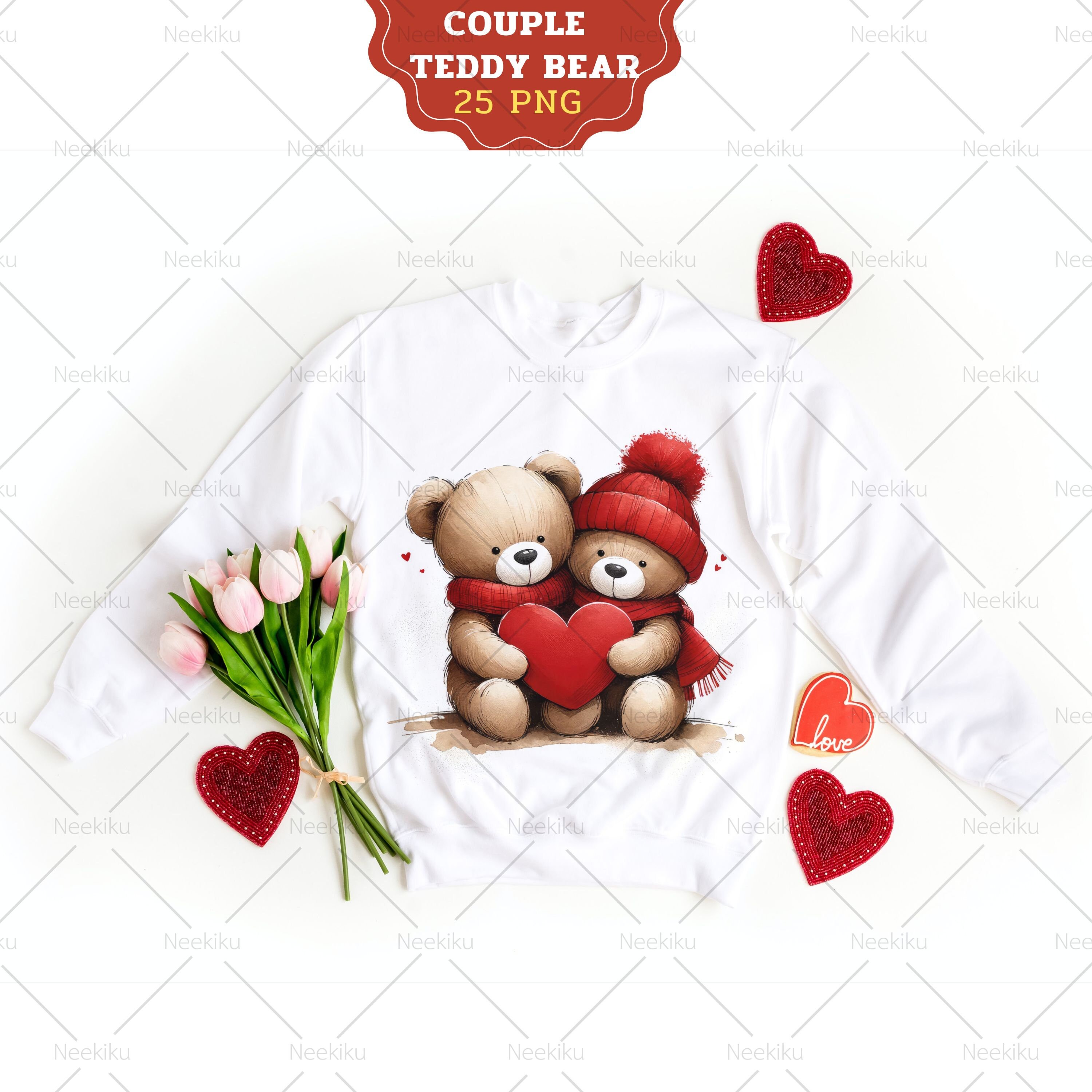 Couple Bear Clipart, Teddy in Love PNG, Teddy Bear Watercolor ...
