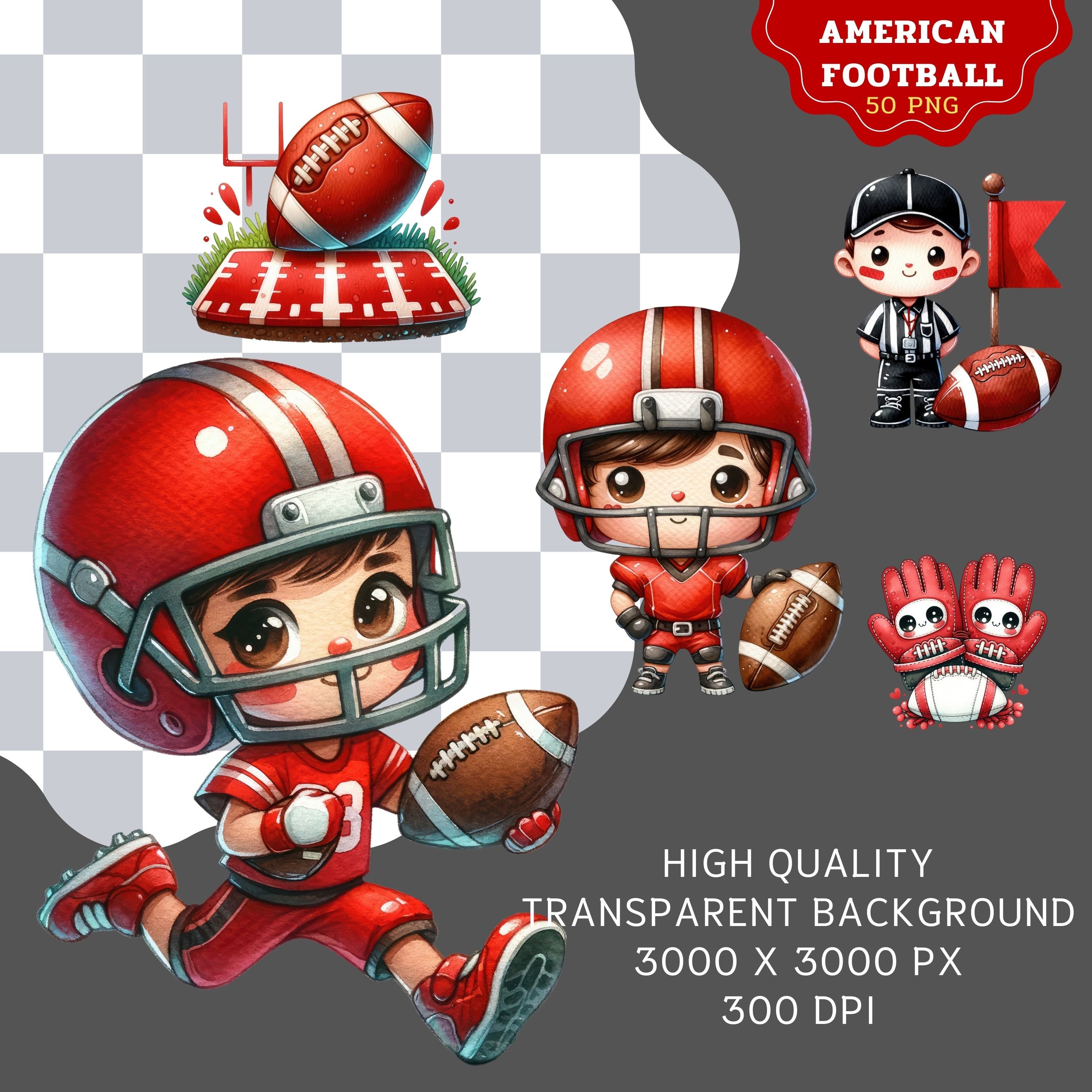 Cute Watercolor American Football Png, Cute Sports Illustrations ...