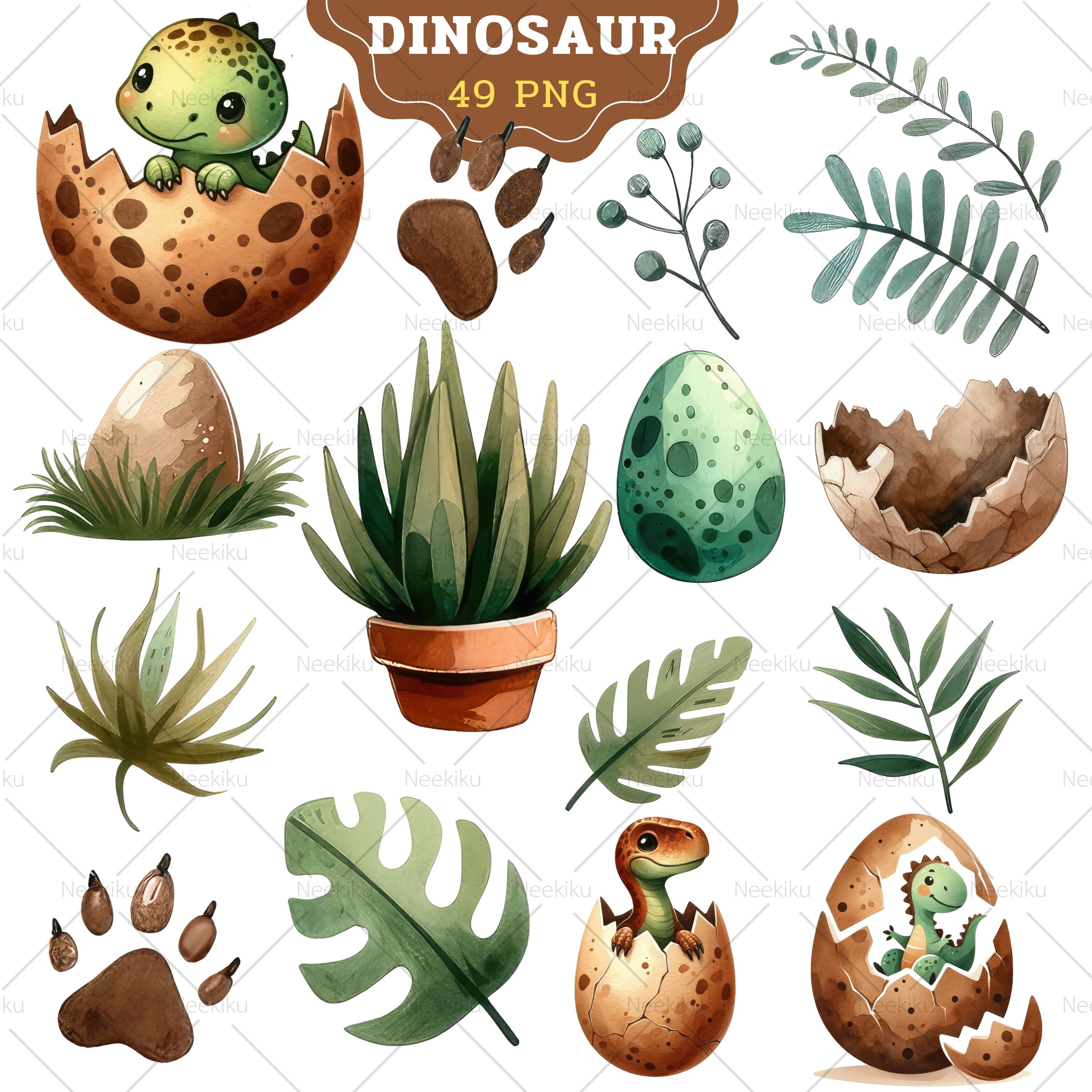 Watercolor Dinosaur Clipart Collection, Nursery Clipart, Baby Boy ...