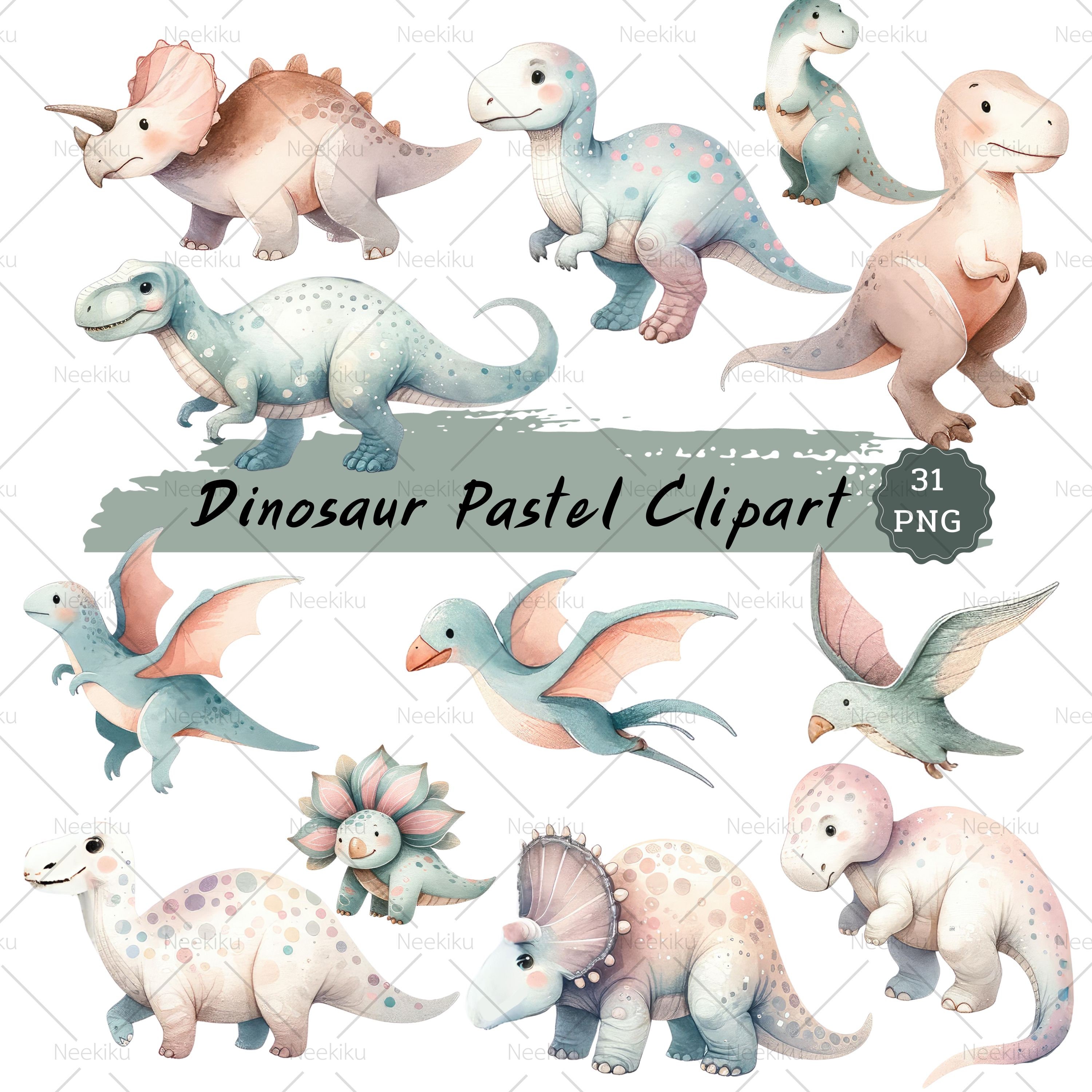 Dinosaur Watercolor Clipart, Nursery Clipart, Baby Boy Nursery Decor ...