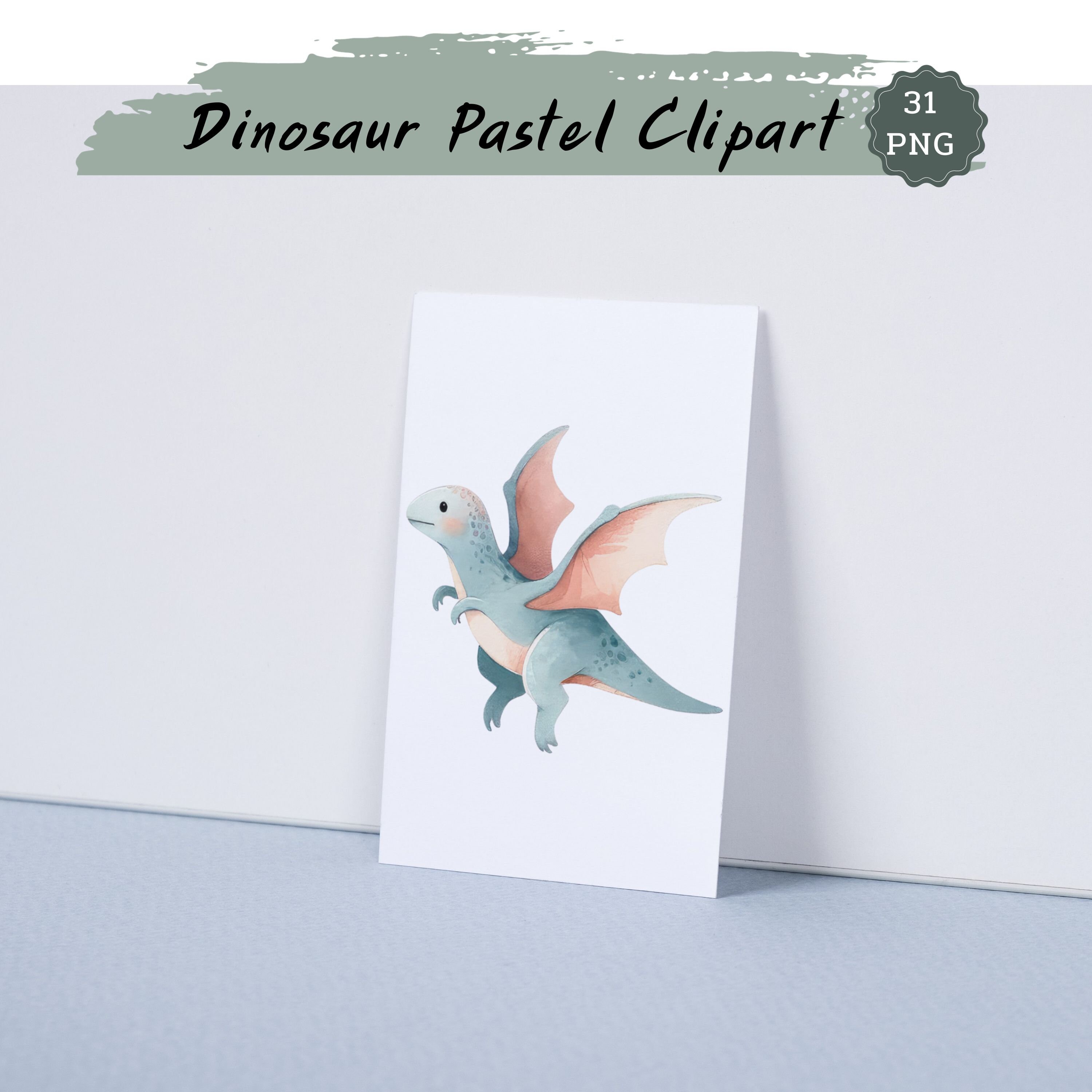 Dinosaur Watercolor Clipart, Nursery Clipart, Baby Boy Nursery Decor ...